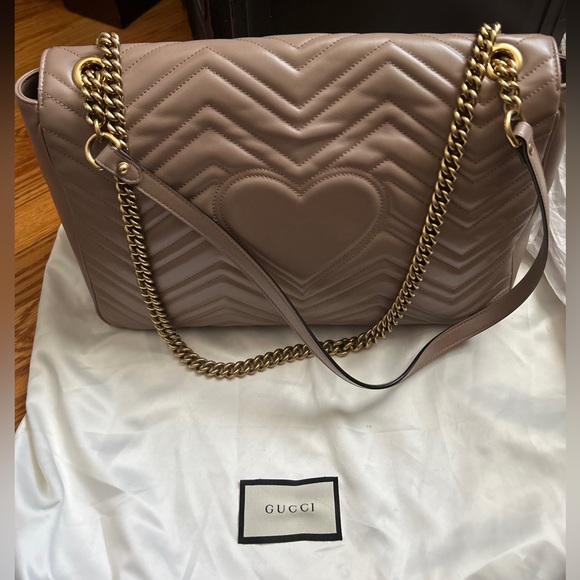 Gucci | Bags | Gucci Gg Marmount Large Leather Chain Bag | Poshmark
